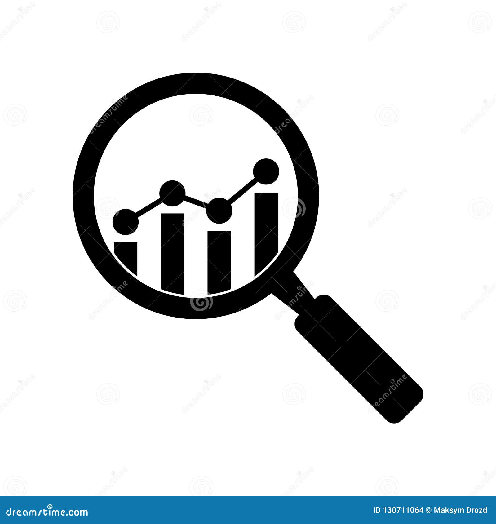 Analytic Vector Icon - Magnifying Glass with Bar Chart Stock Vector ... Analytic Vector Icon - Magnifying Glass with Bar Chart Stock Vector ...