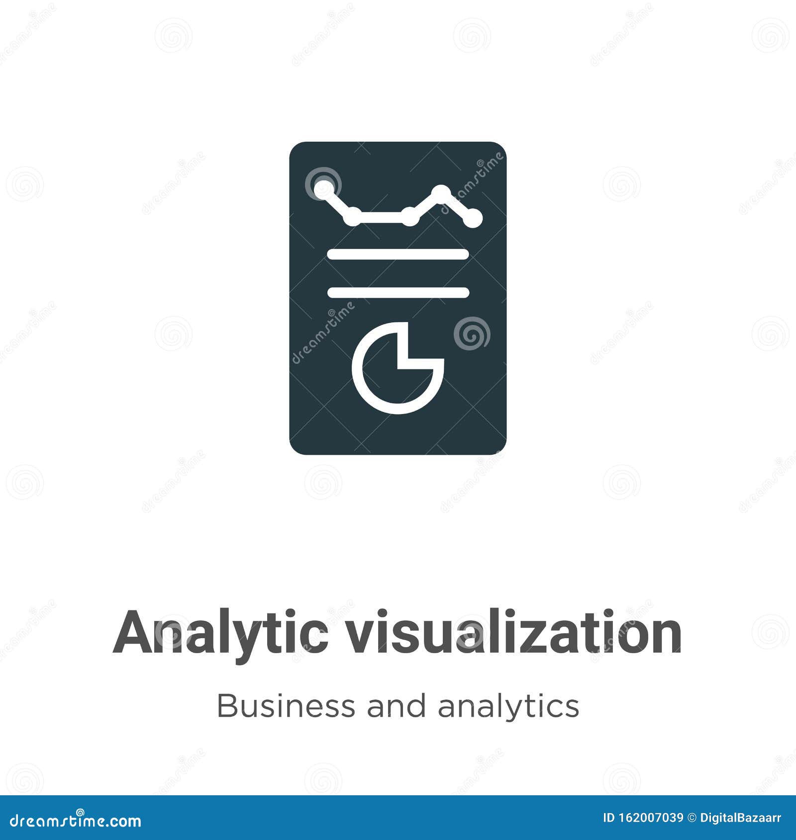 Analytic Visualization Vector Icon on White Background. Flat Vector ...