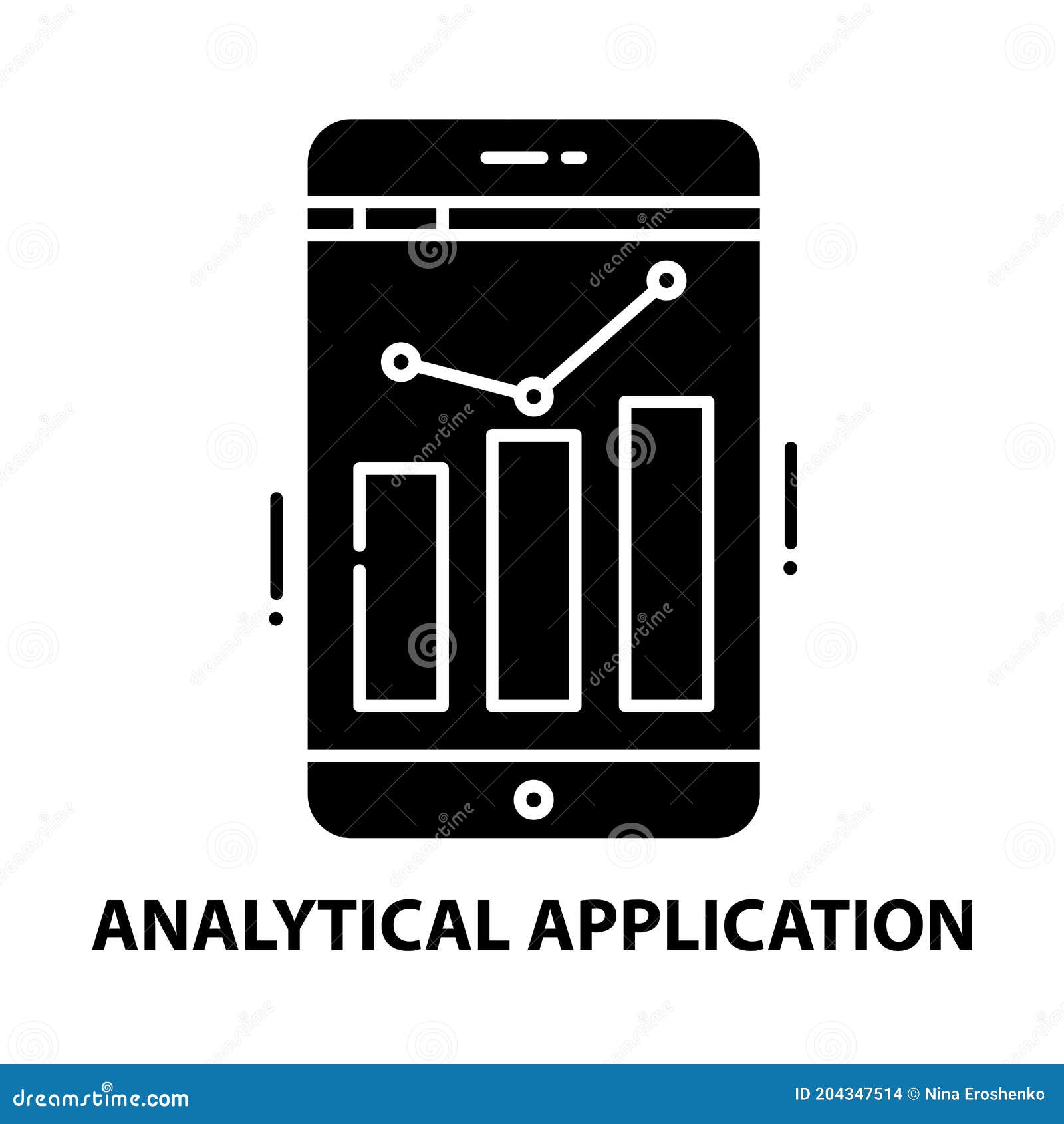 Analytical Application Icon, Black Vector Sign with Editable Strokes ...