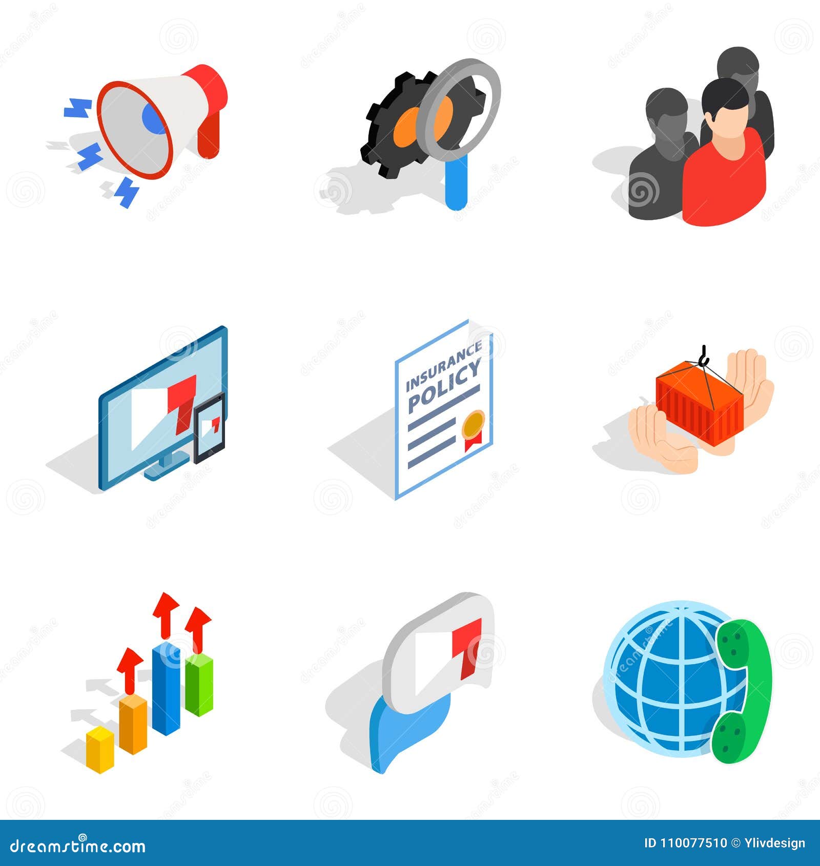 Analytical Approach Icons Set, Isometric Style Stock Vector ...