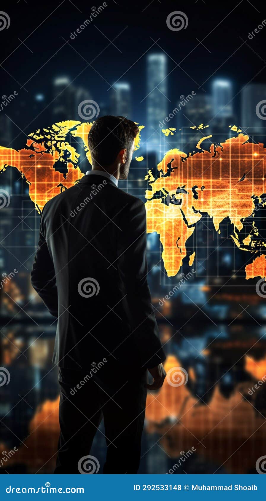 Analytical Businessman Interprets Data Finance Report, Tracks Global ...