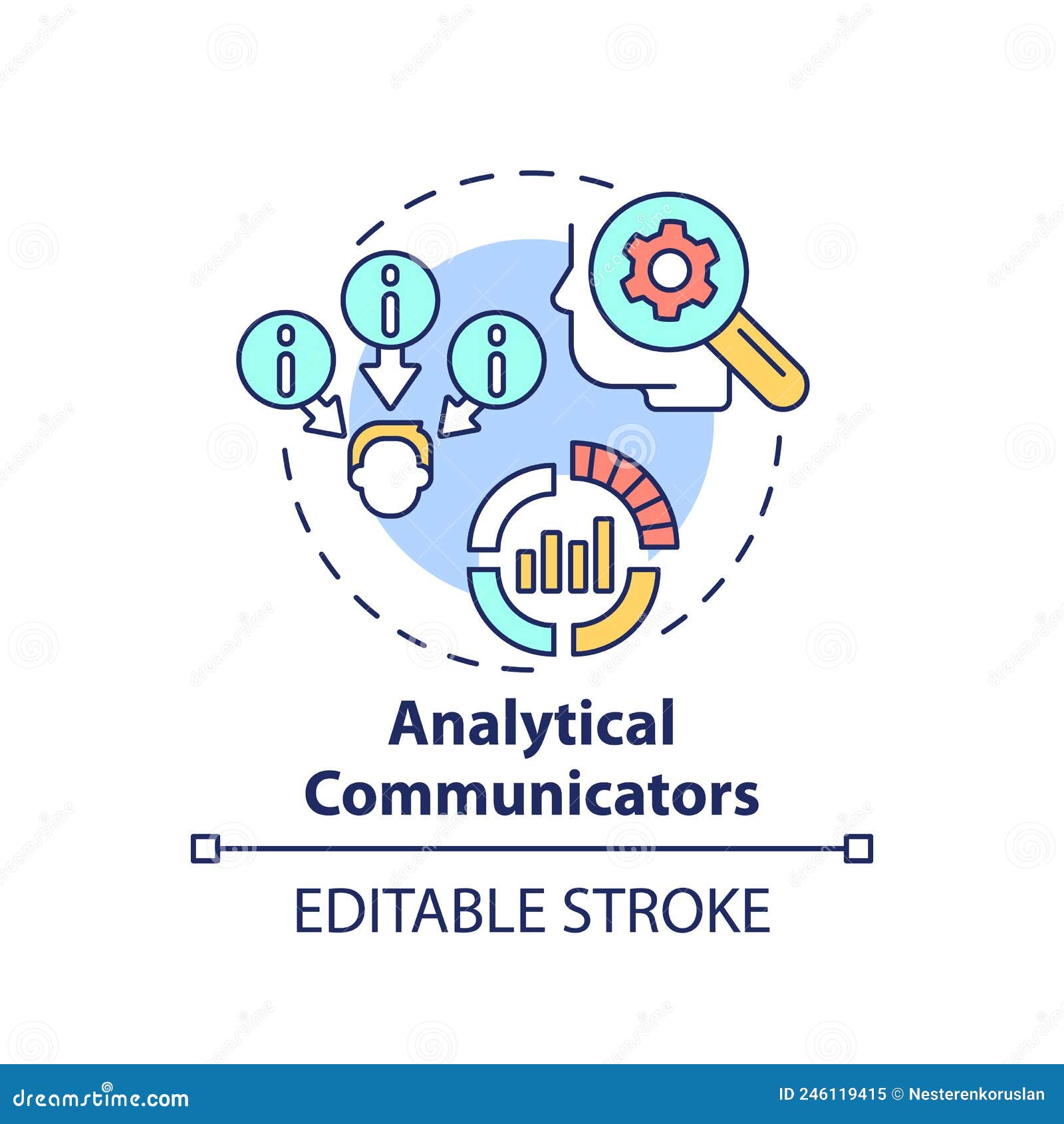 Analytical Communicators Blue Gradient Concept Icon Vector Illustration ... Analytical Communicators Blue Gradient Concept Icon Vector Illustration ...