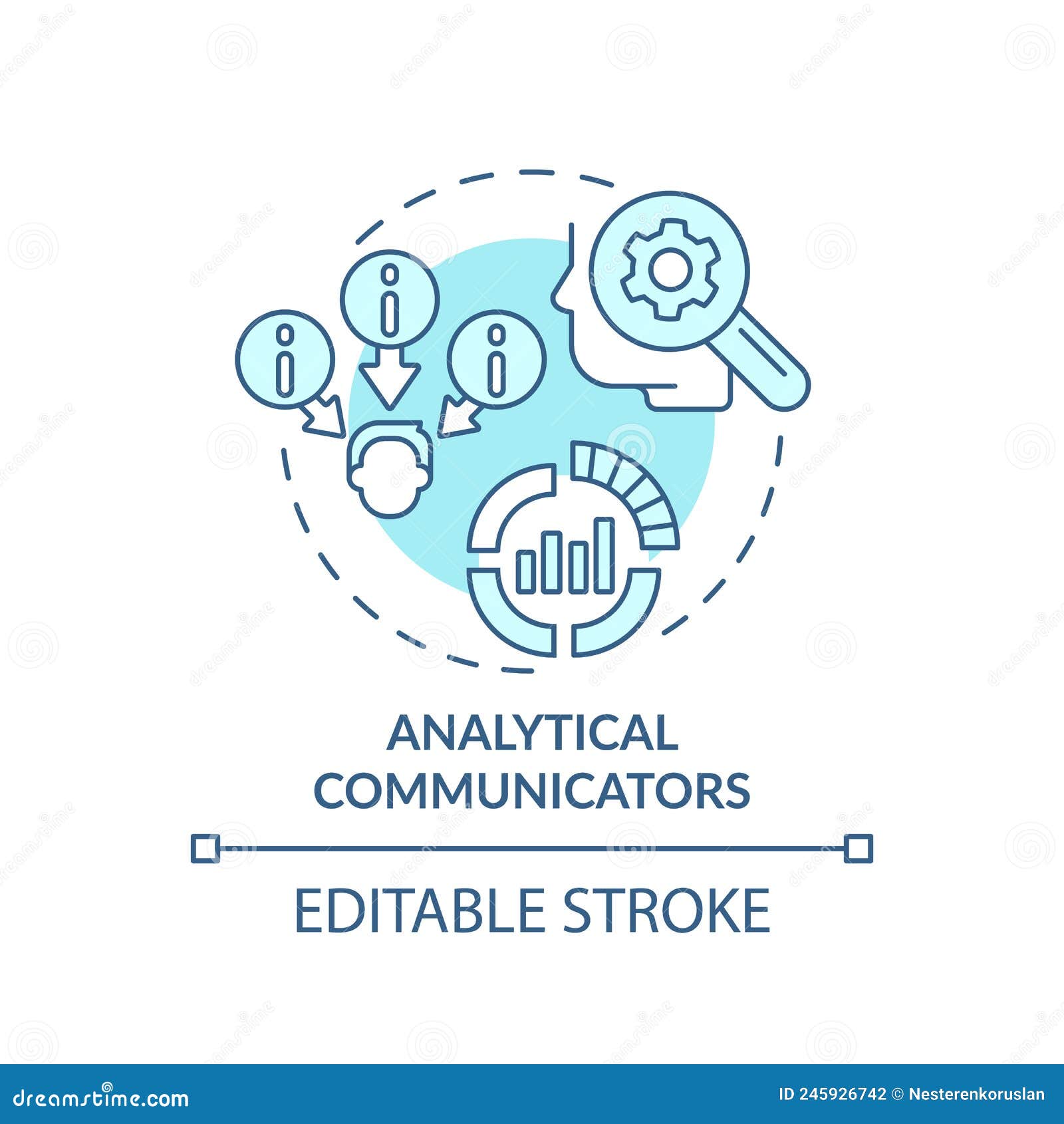 Analytical Communicators Turquoise Concept Icon Vector Illustration ... Analytical Communicators Turquoise Concept Icon Vector Illustration ...