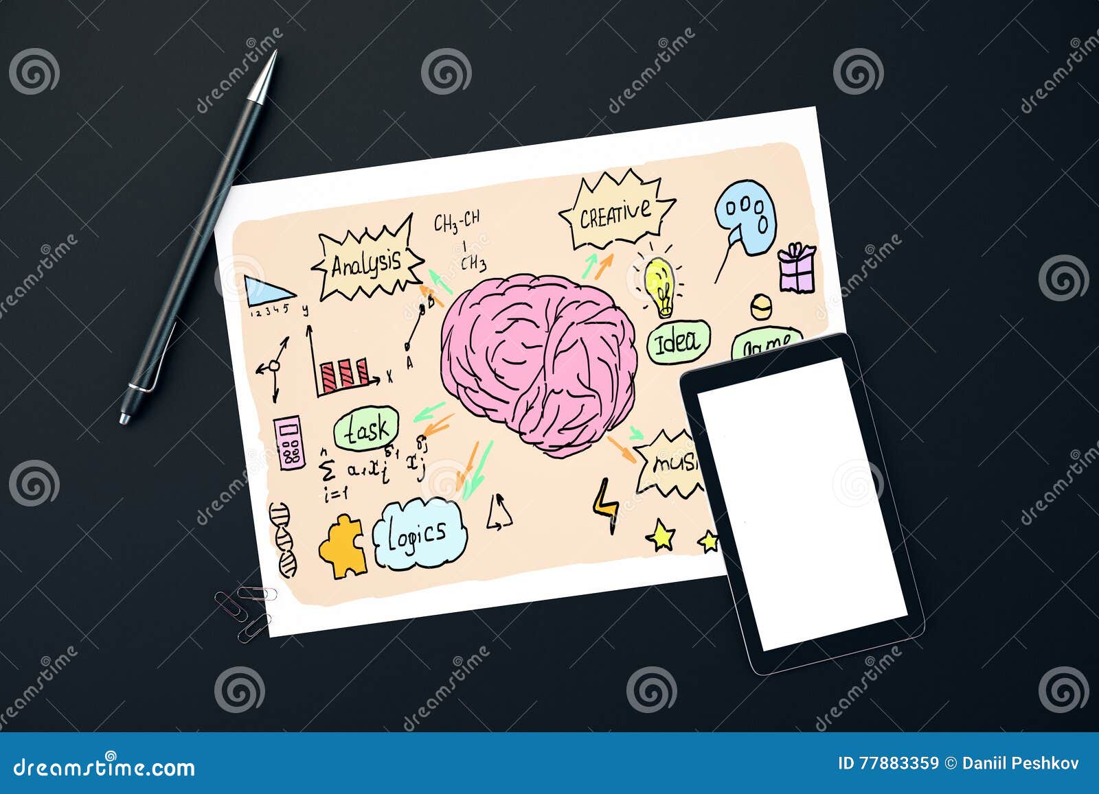 Analytical and Creative Thinking Concept Stock Illustration ...