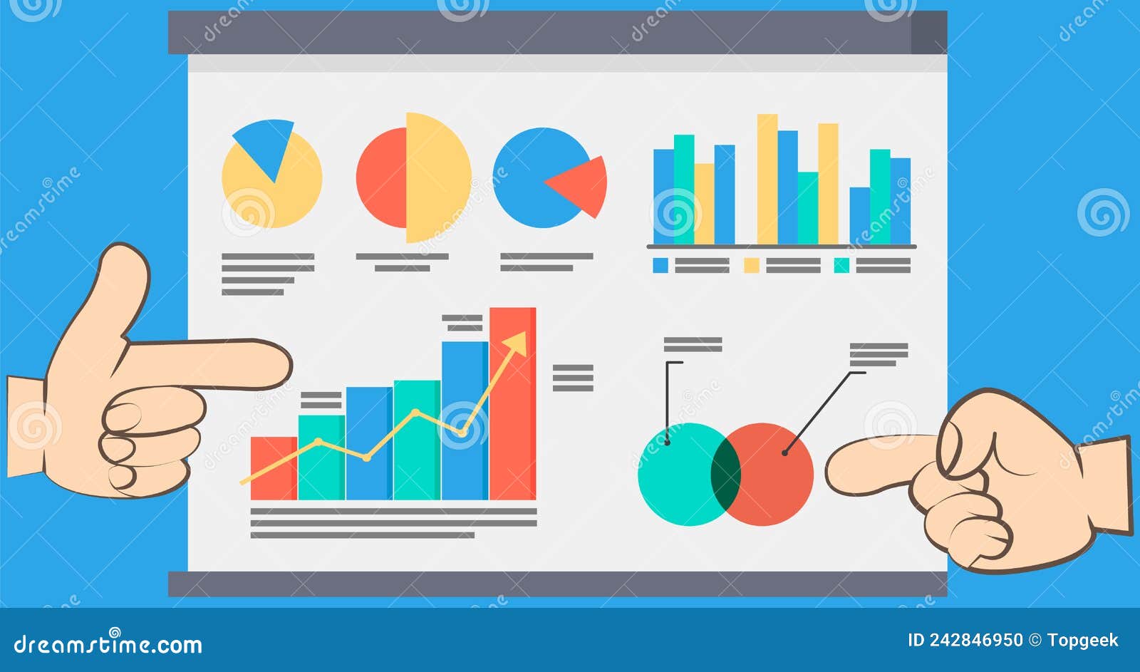 Analytical Diagram Isolated On White Background Cartoon Vector ...