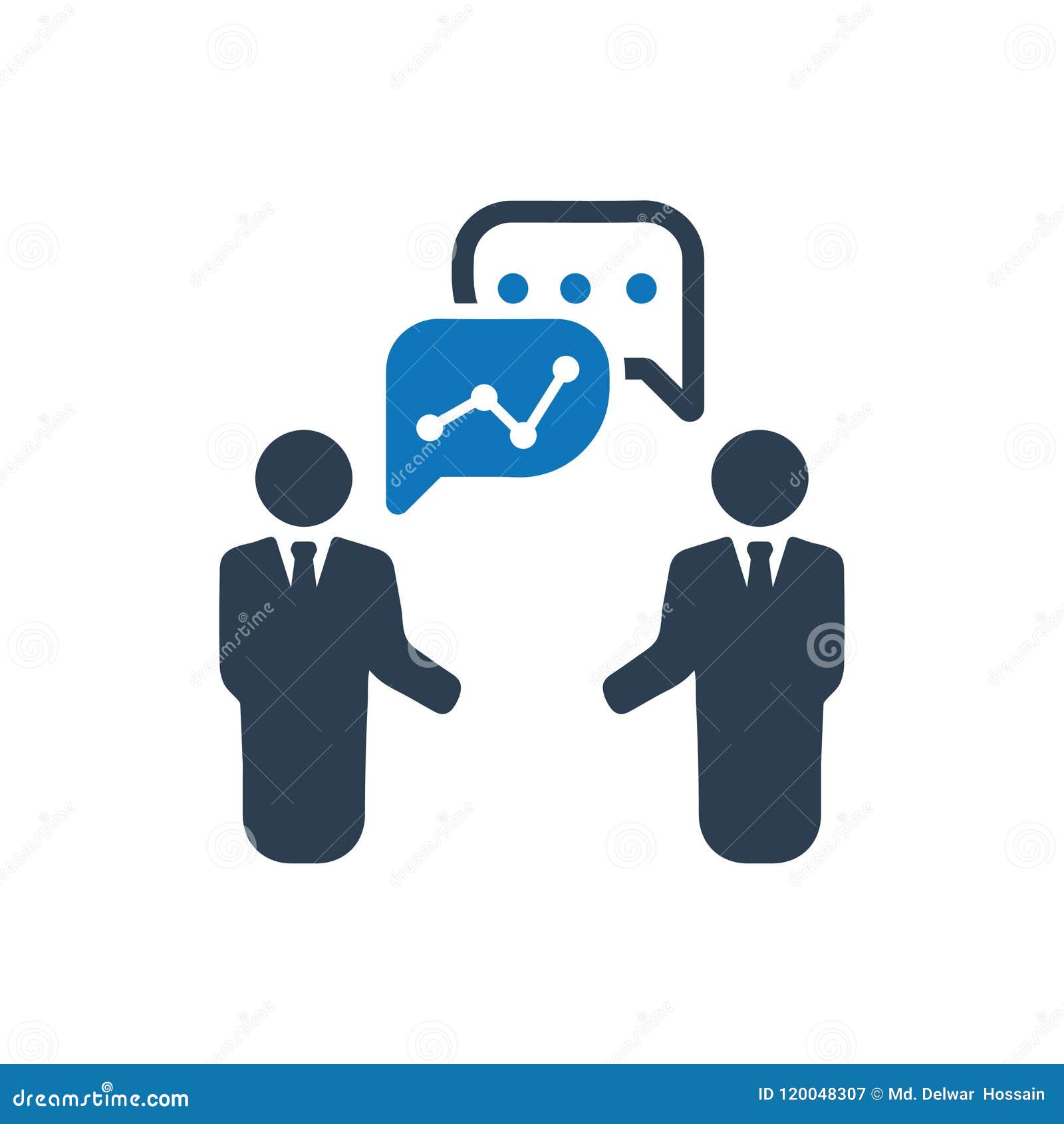 Analytical Discussion Icon stock vector. Illustration of symbol - 120048307