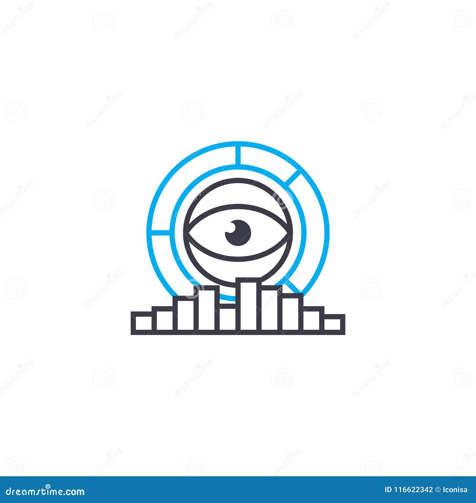 Analytical Research System Vector Thin Line Stroke Icon. Analytical ...
