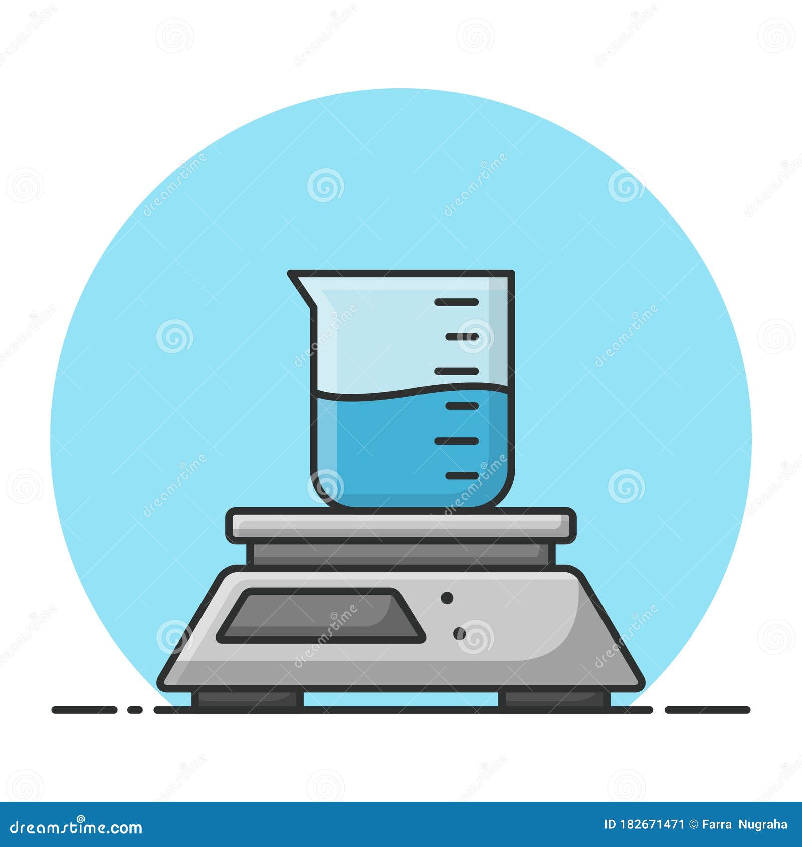 Analytical Scales and Beaker. Laboratory Chemistry Science Stock Vector ...