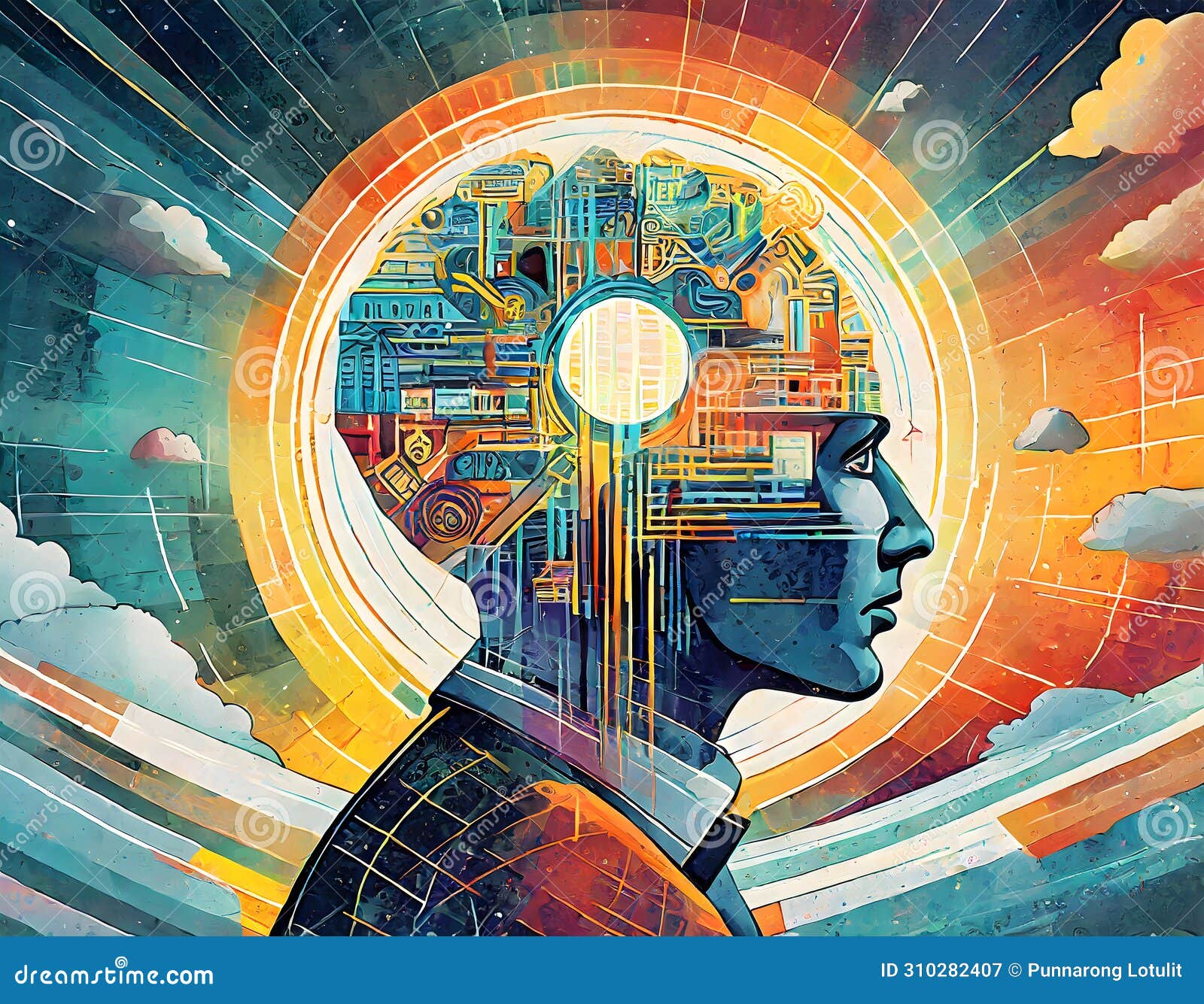 Abstract Analytical Thinking Concept on Digital Art Concept. Stock ...