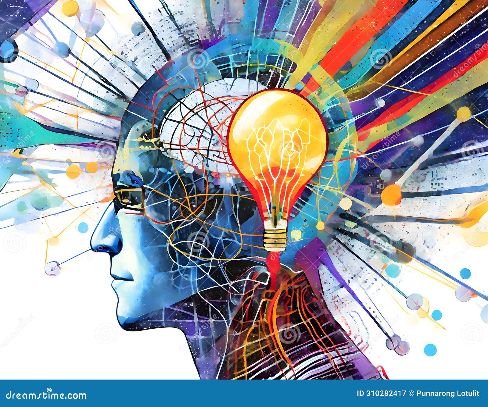 Analytical Thinking Concept on Digital Art Concept Stock Illustration ...