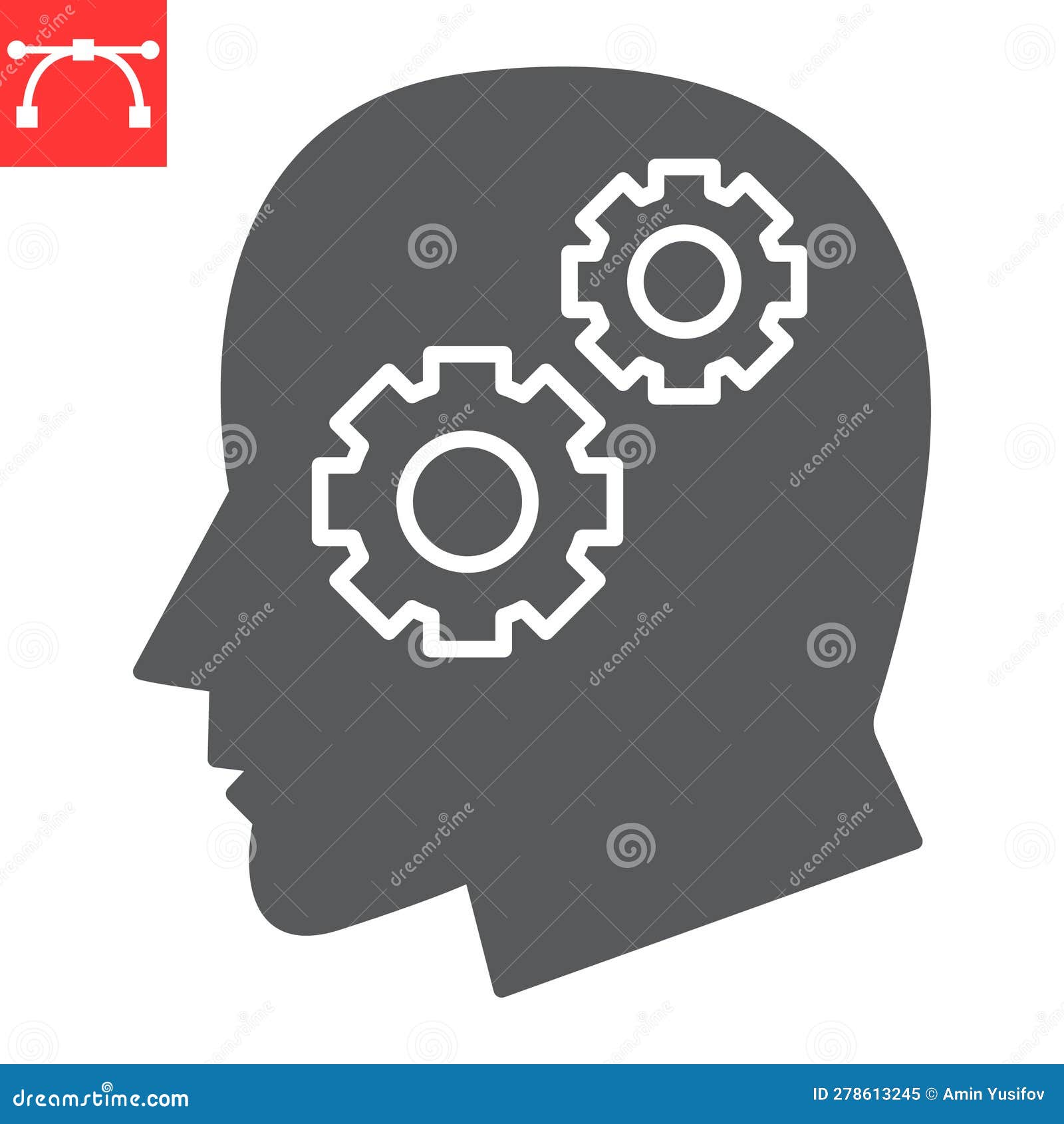 Analytical Thinking Glyph Icon Stock Vector - Illustration of creative ...