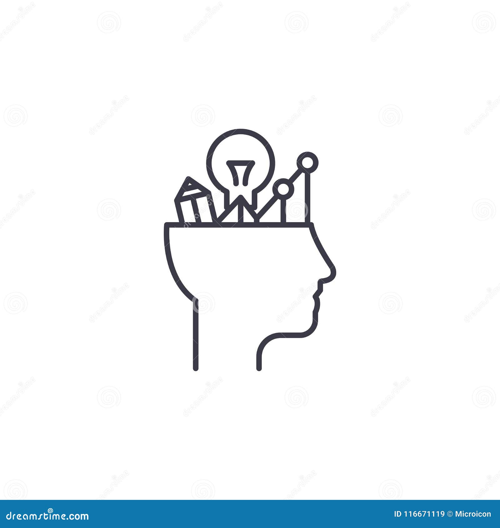 Analytical Thinking Linear Icon Concept. Analytical Thinking Line ...