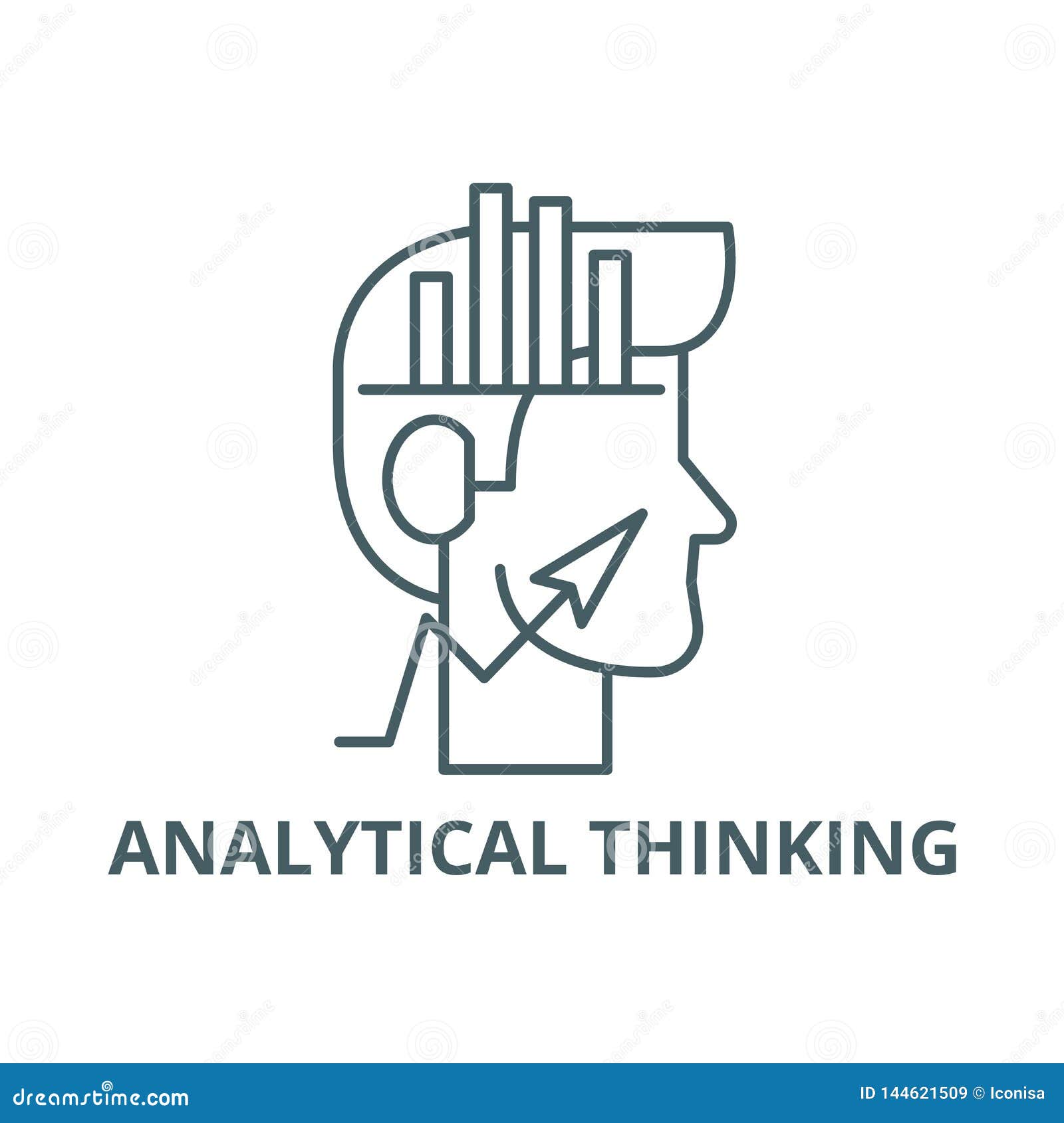 Analytical Thinking Line Icon, Vector. Analytical Thinking Outline Sign, Concept Symbol, Flat ...