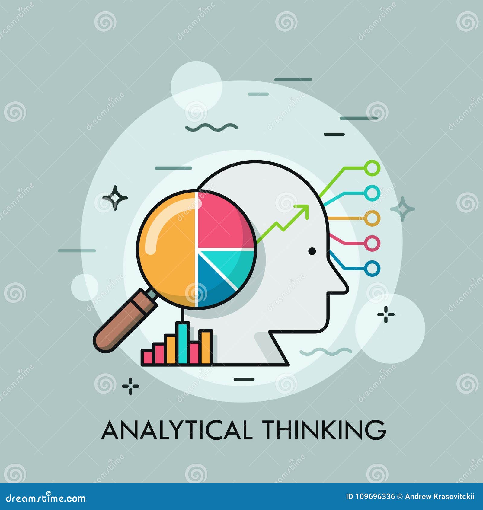 Analytical Thinking Thin Line Concept Stock Vector - Illustration of ...