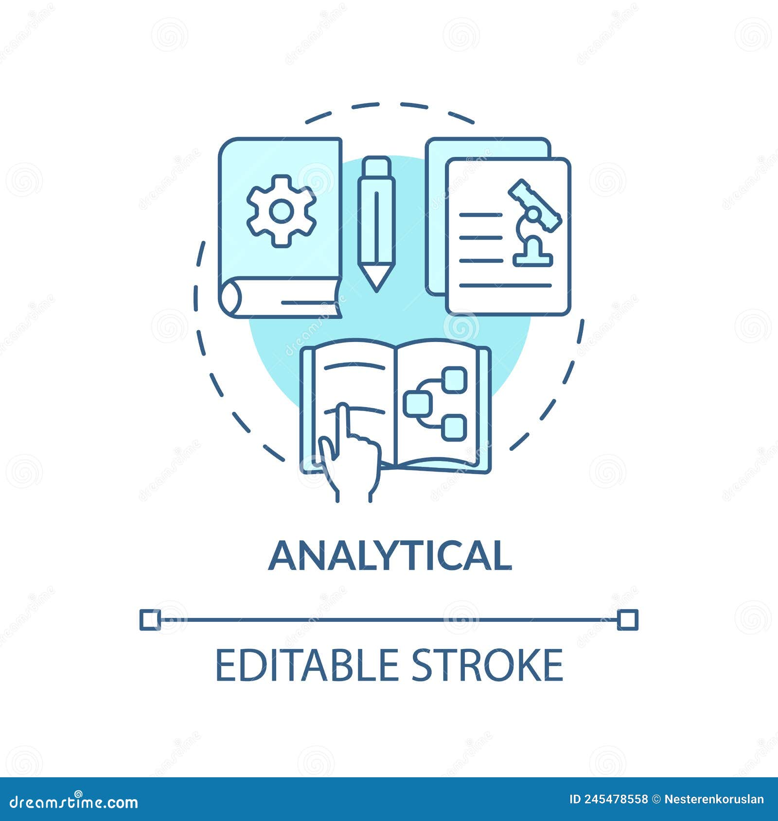 Analytical Turquoise Concept Icon Stock Vector - Illustration of type ...