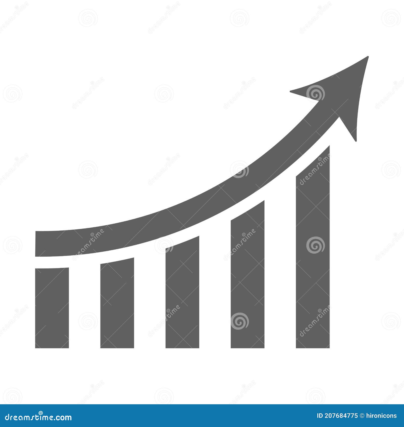 Analytics, Bar Chart Trend Icon. Gray Color Stock Vector - Illustration ...