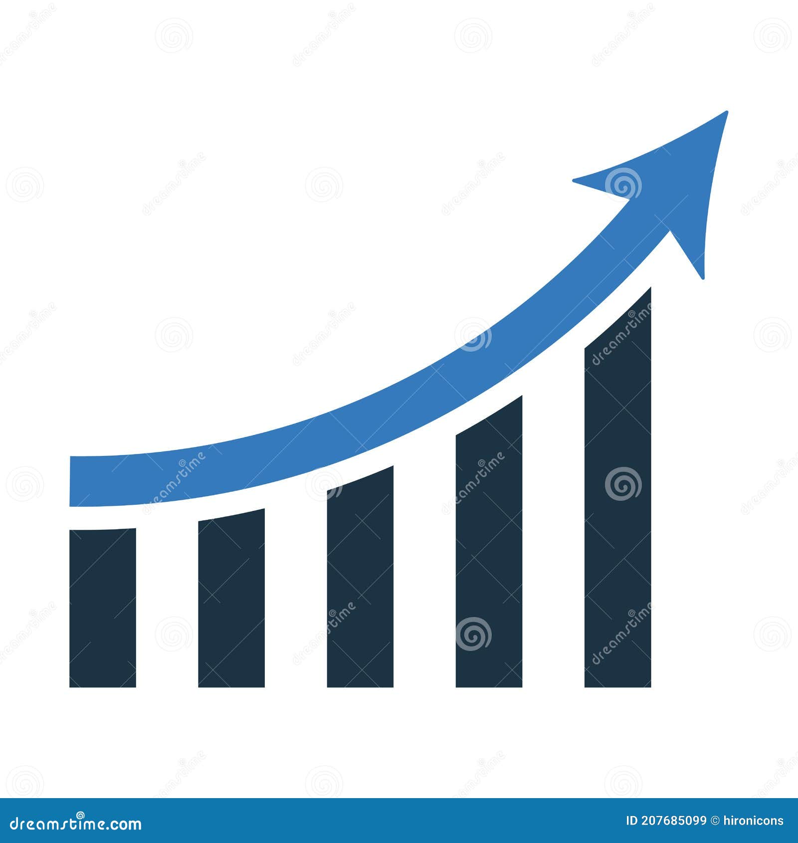 Analytics, Bar Chart Trend Icon. Vector Graphics Stock Vector ...