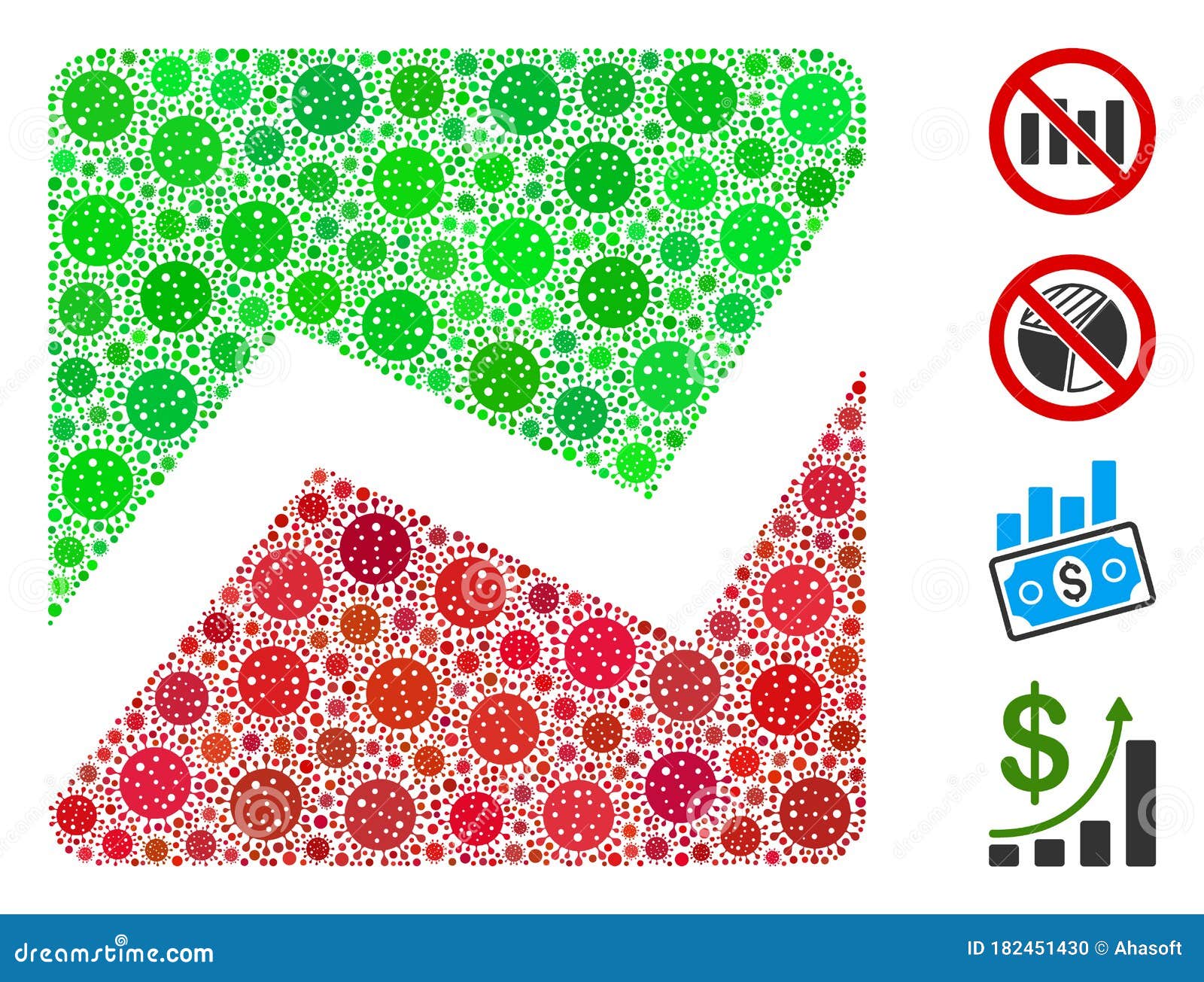 Analytics Chart Collage of Covid Virus Elements Stock Illustration ...