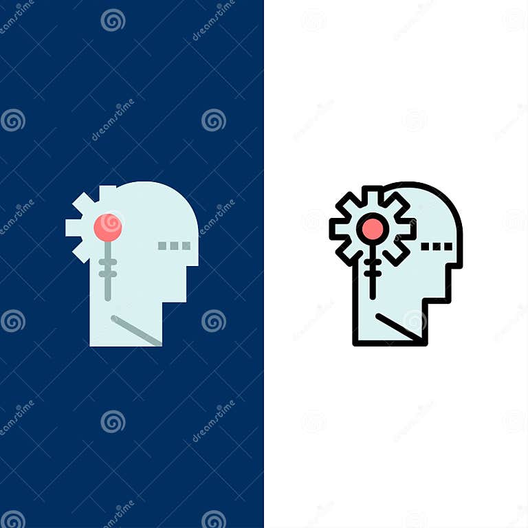 Analytics, Critical, Human, Information, Processing Icons. Flat and ...