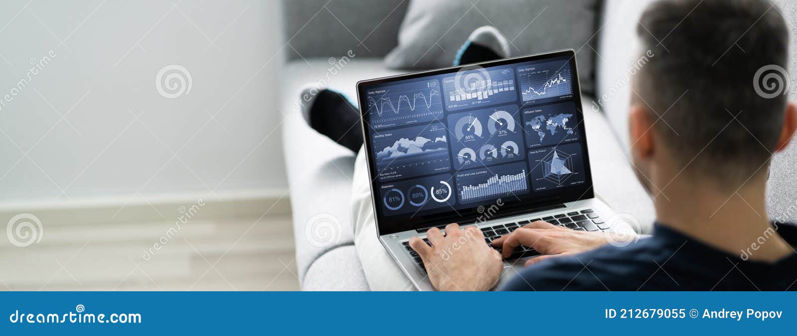 Analytics Dashboard and Information Technology Stock Image - Image of ...