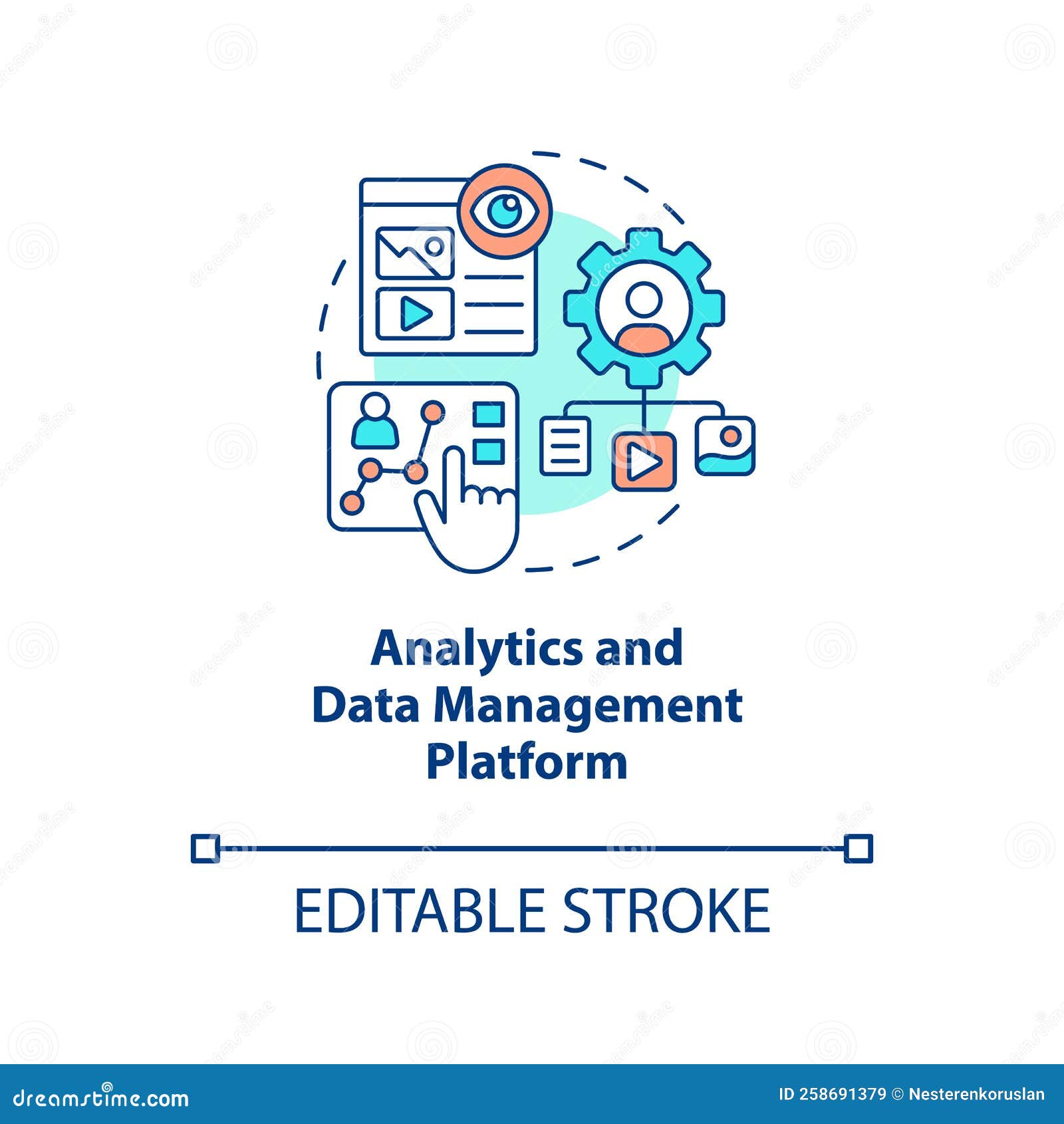 Analytics and Data Management Platform Concept Icon Stock Vector ...