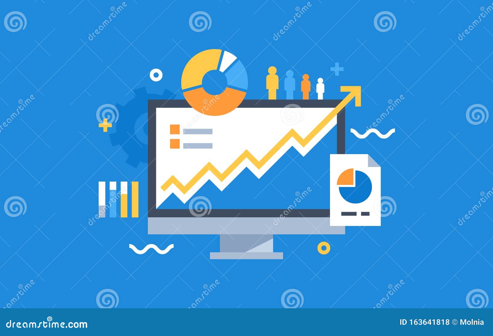 Analytics Data Modern Flat Design for Analysis Website Banner. Stock ...