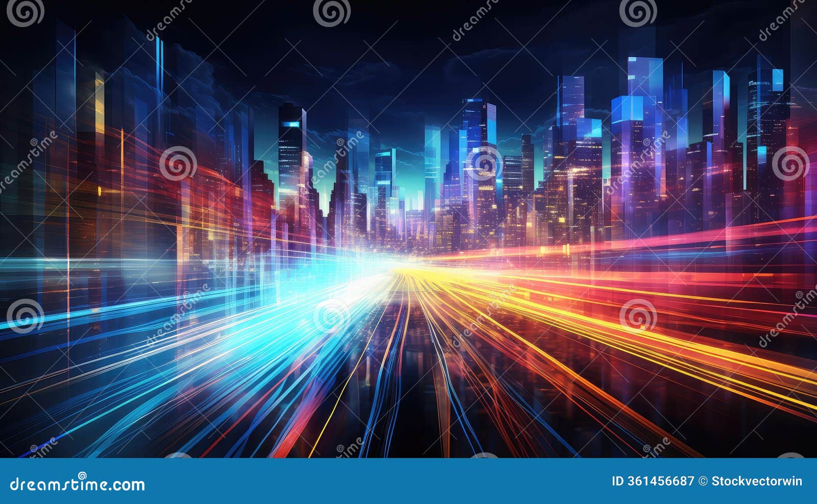 Analytics data in motion stock illustration. Illustration of network ...