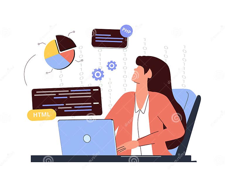 Analytics and Data Science Abstract Concept Vector Illustration. Big Data, Machine Learning ...