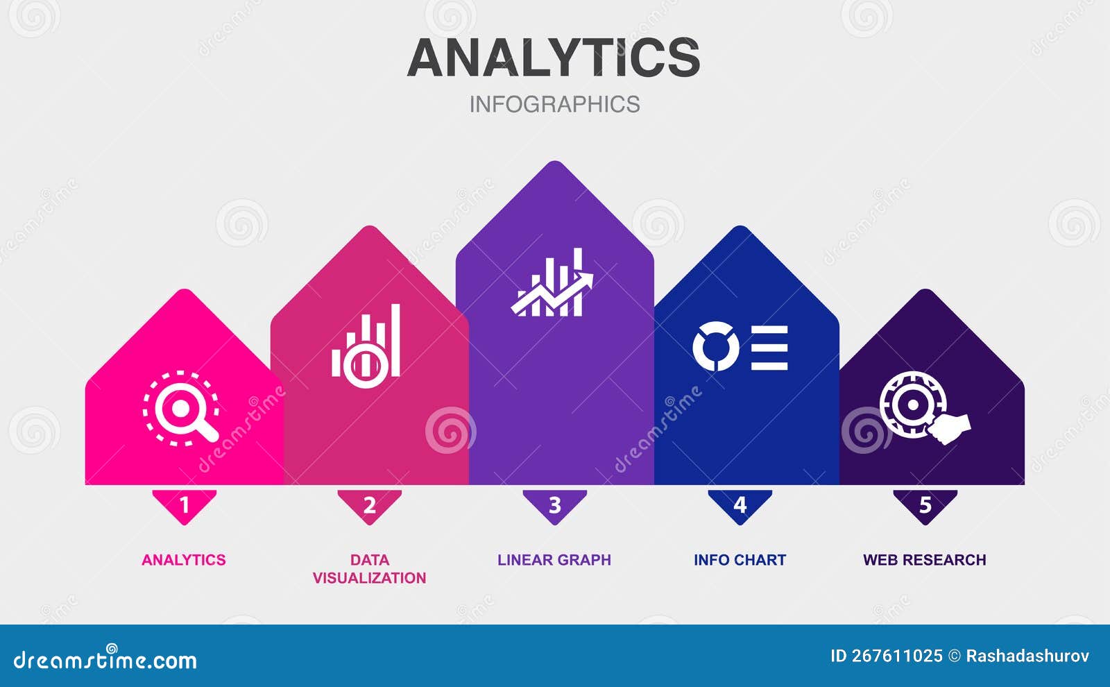 Analytics, Data Visualization, Linear Stock Vector - Illustration of ...