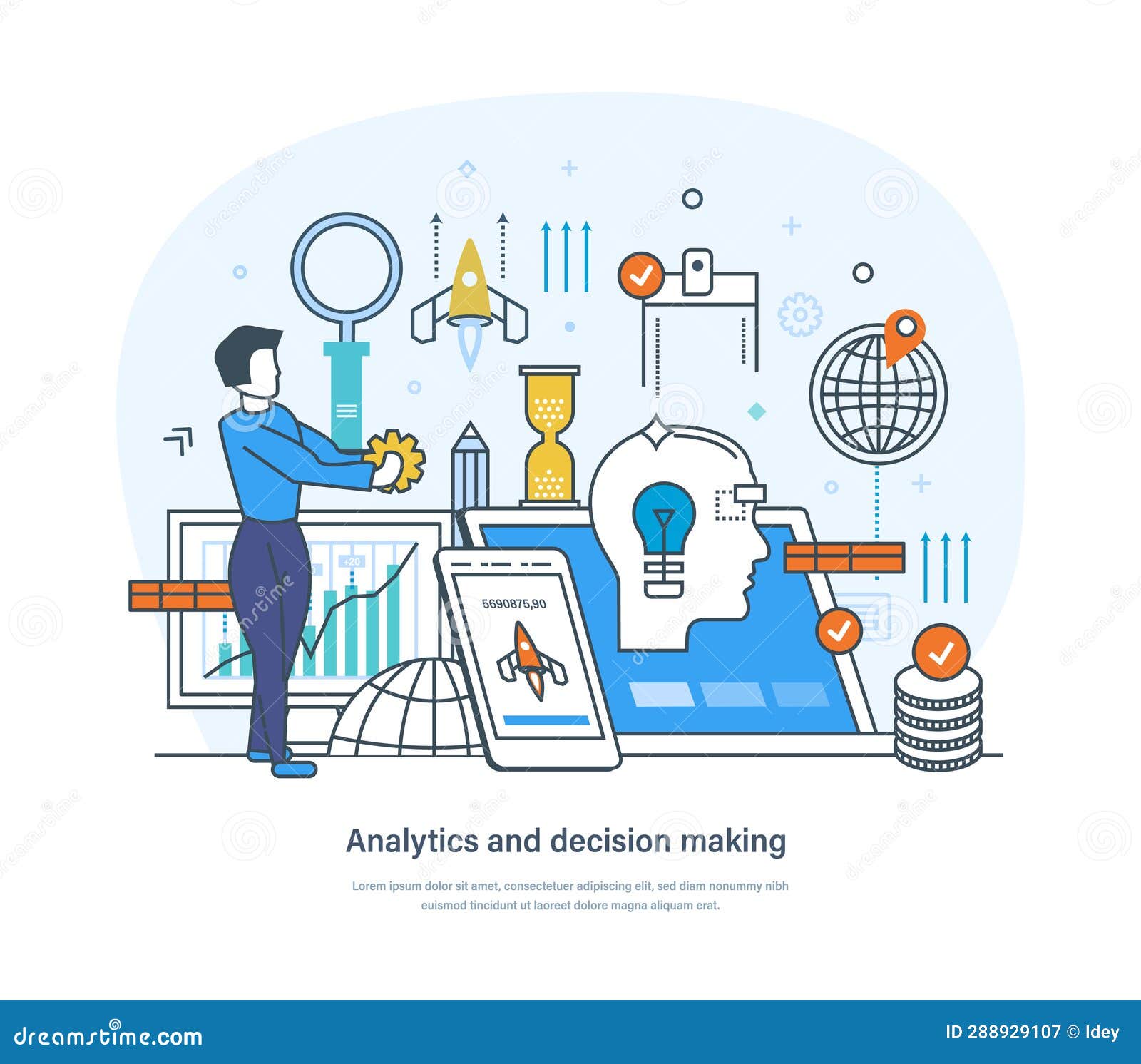 Analytics and Decision Making Process Business Strategy Concept Stock ...