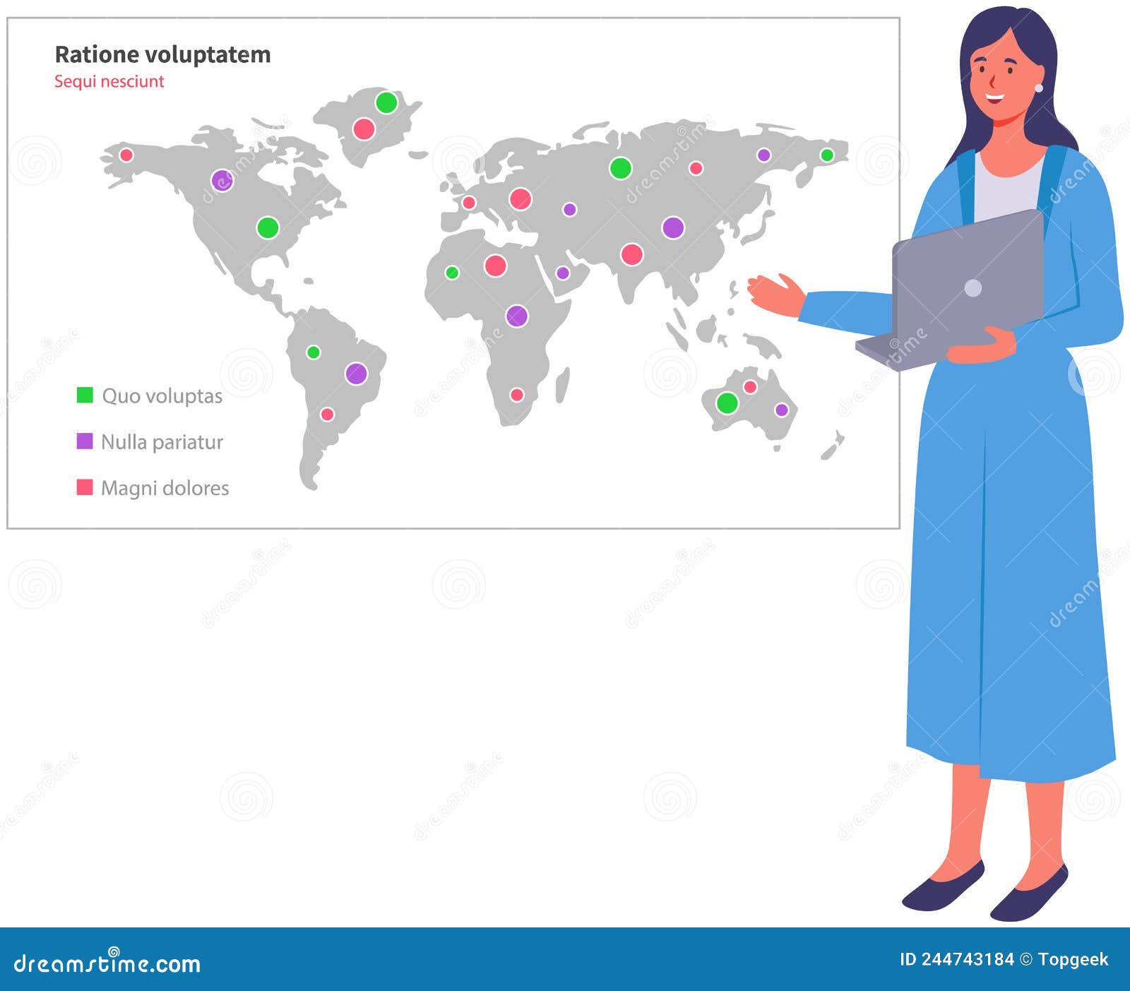 Woman Analyses Digital Report with Statistics. Statistical Indicators ...