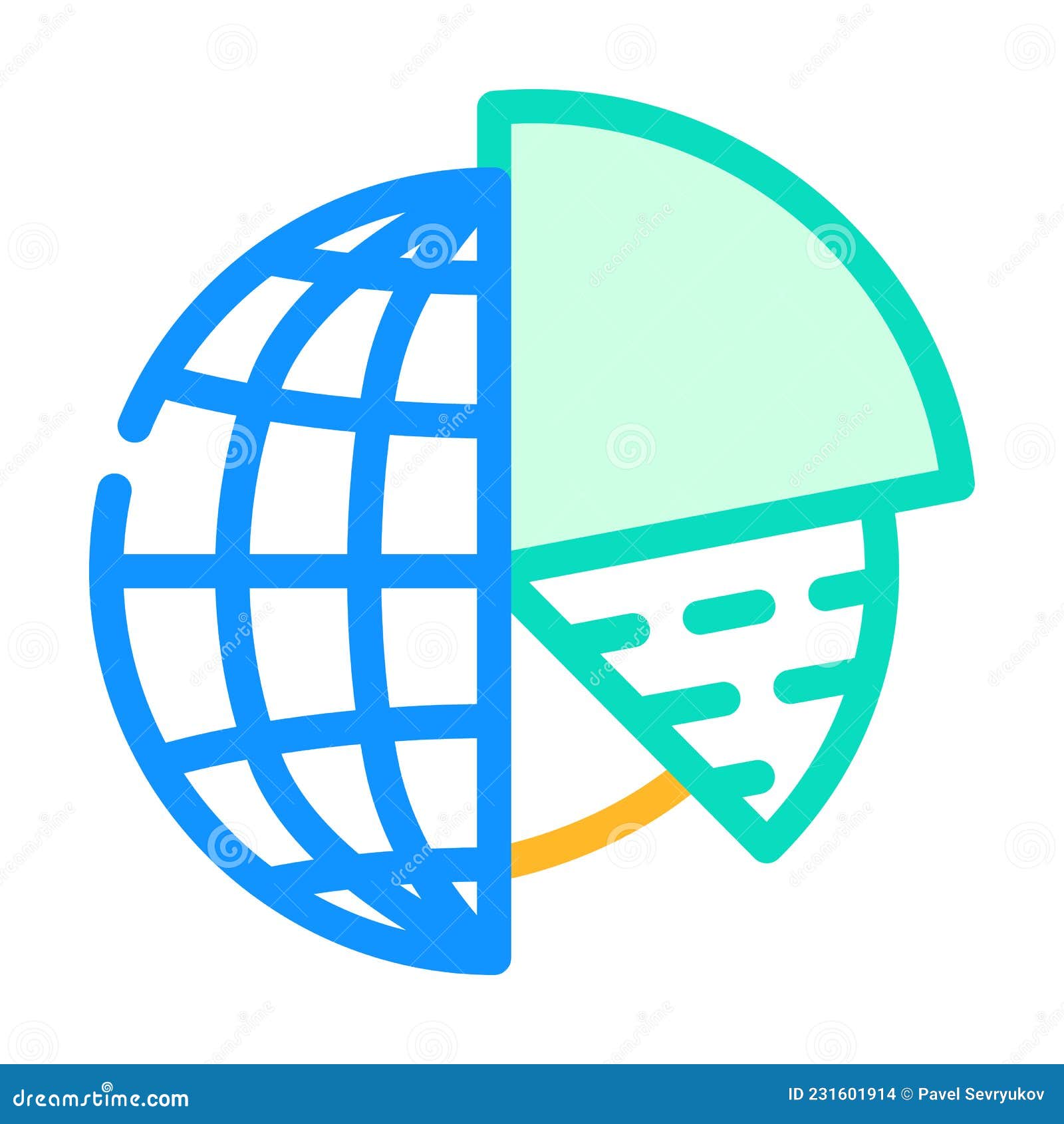 Analytics Globalization Color Icon Vector Illustration Stock Vector ...