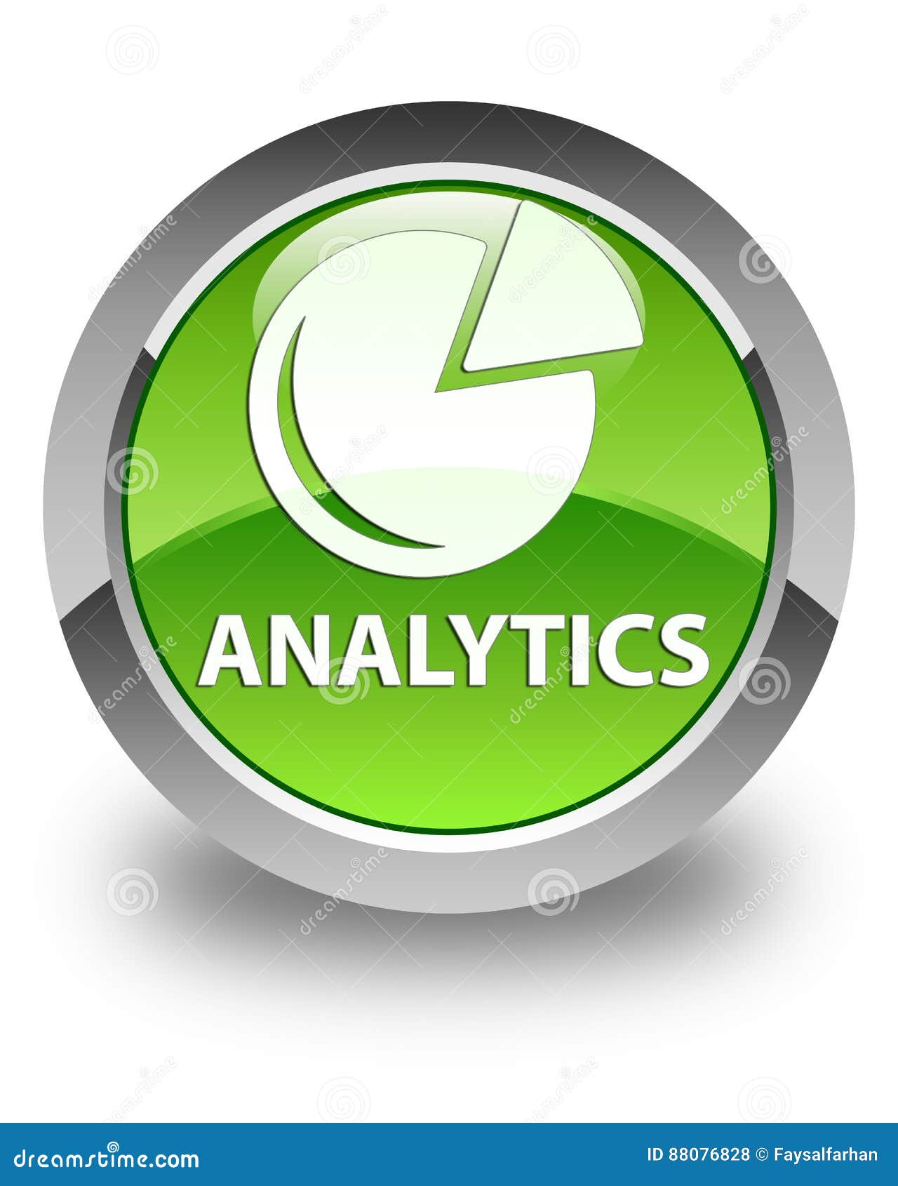 Analytics (graph Icon) Glossy Green Round Button Stock Illustration ...