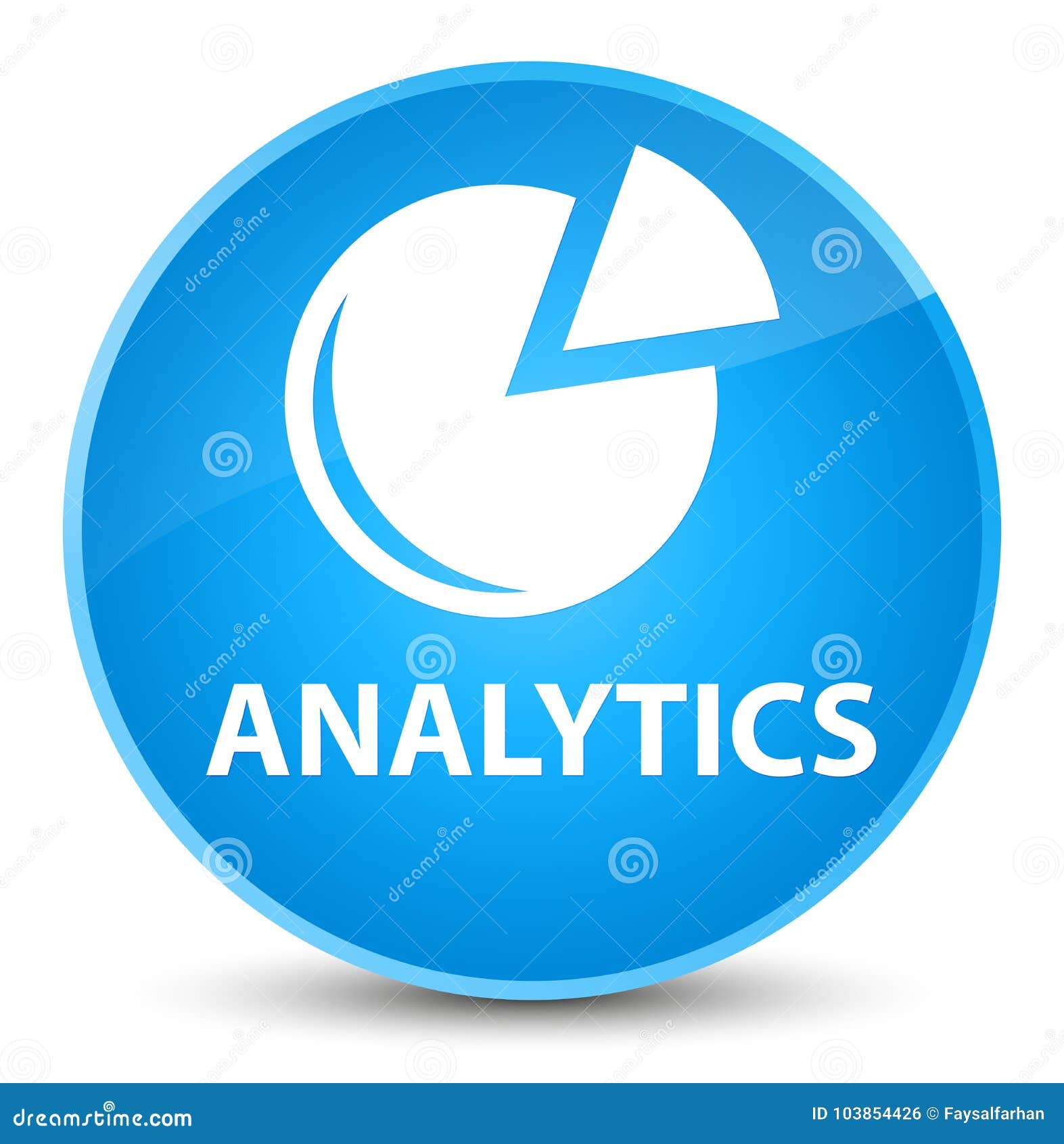 Analytics (graph Icon) Elegant Cyan Blue Round Button Stock ...