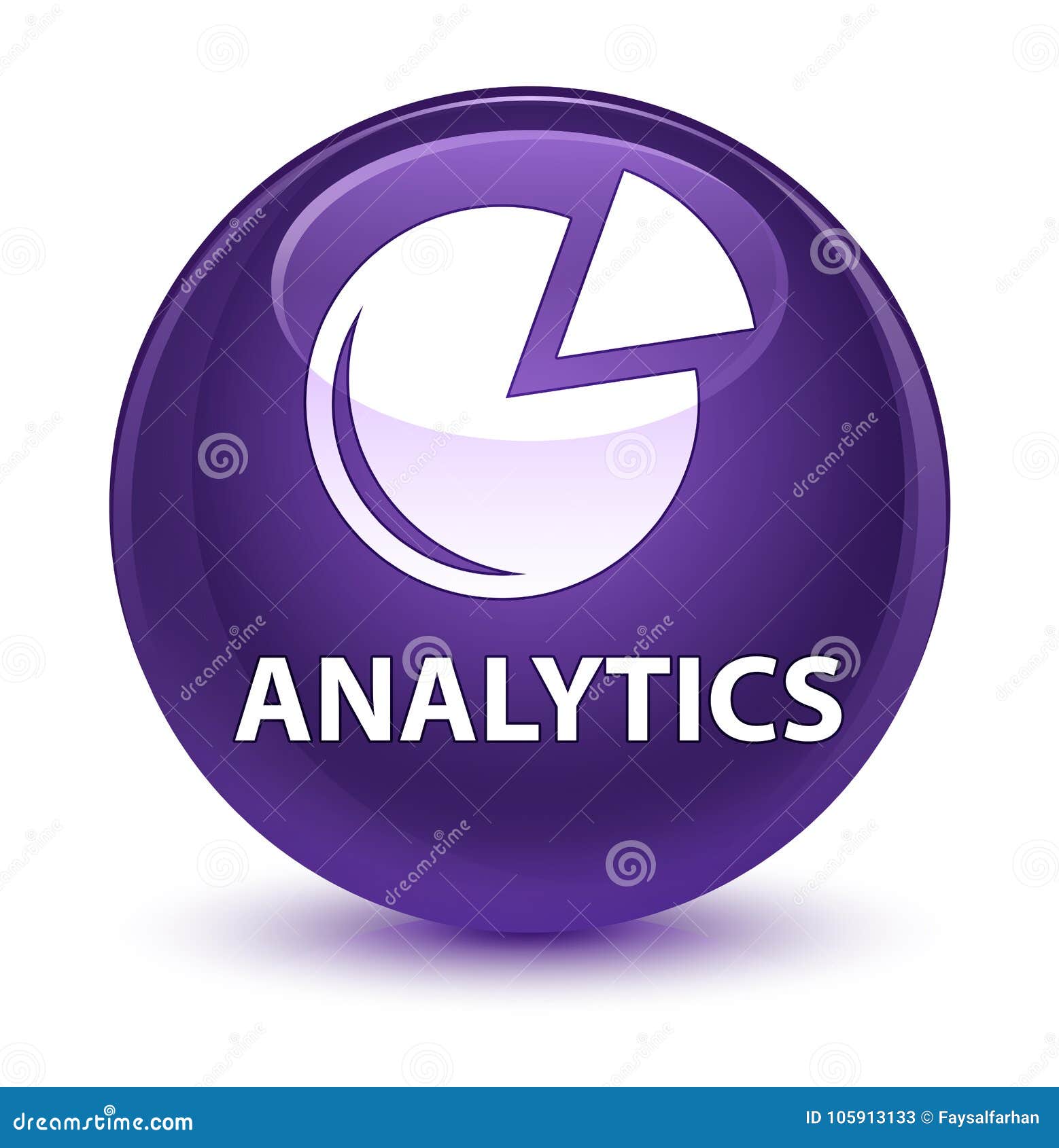 Analytics (graph Icon) Glassy Purple Round Button Stock Illustration ...