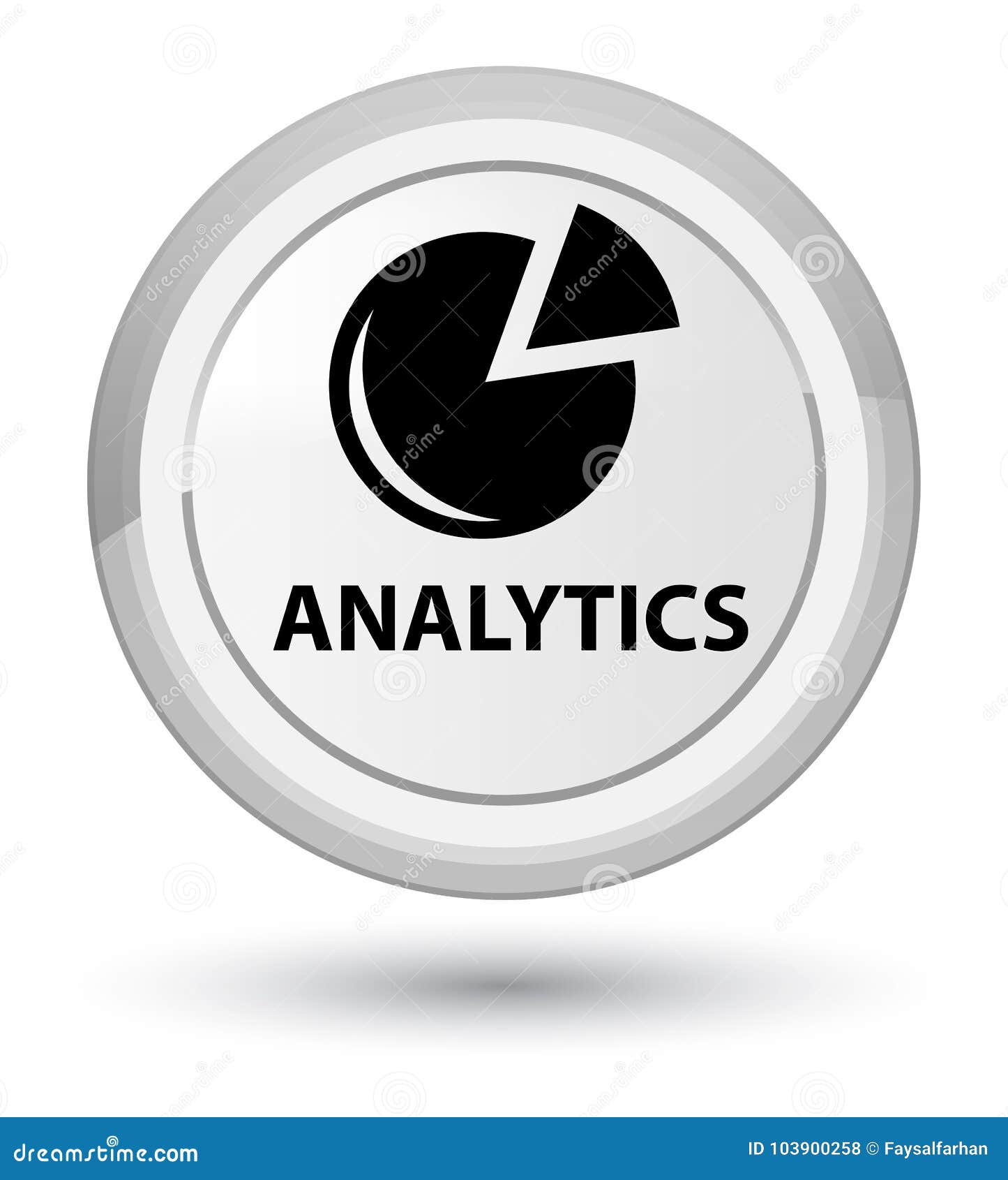 Analytics (graph Icon) Prime White Round Button Stock Illustration ...