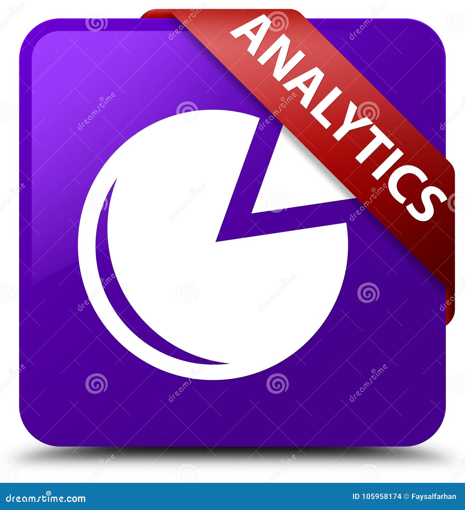 Analytics (graph Icon) Purple Square Button Red Ribbon in Corner Stock ...