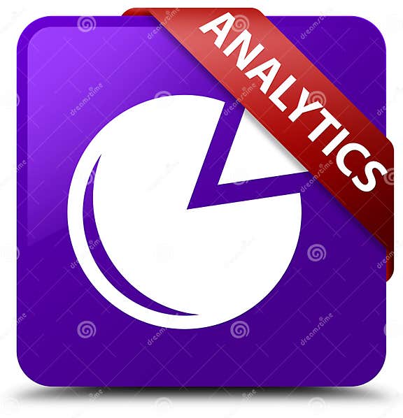 Analytics (graph Icon) Purple Square Button Red Ribbon in Corner Stock ...