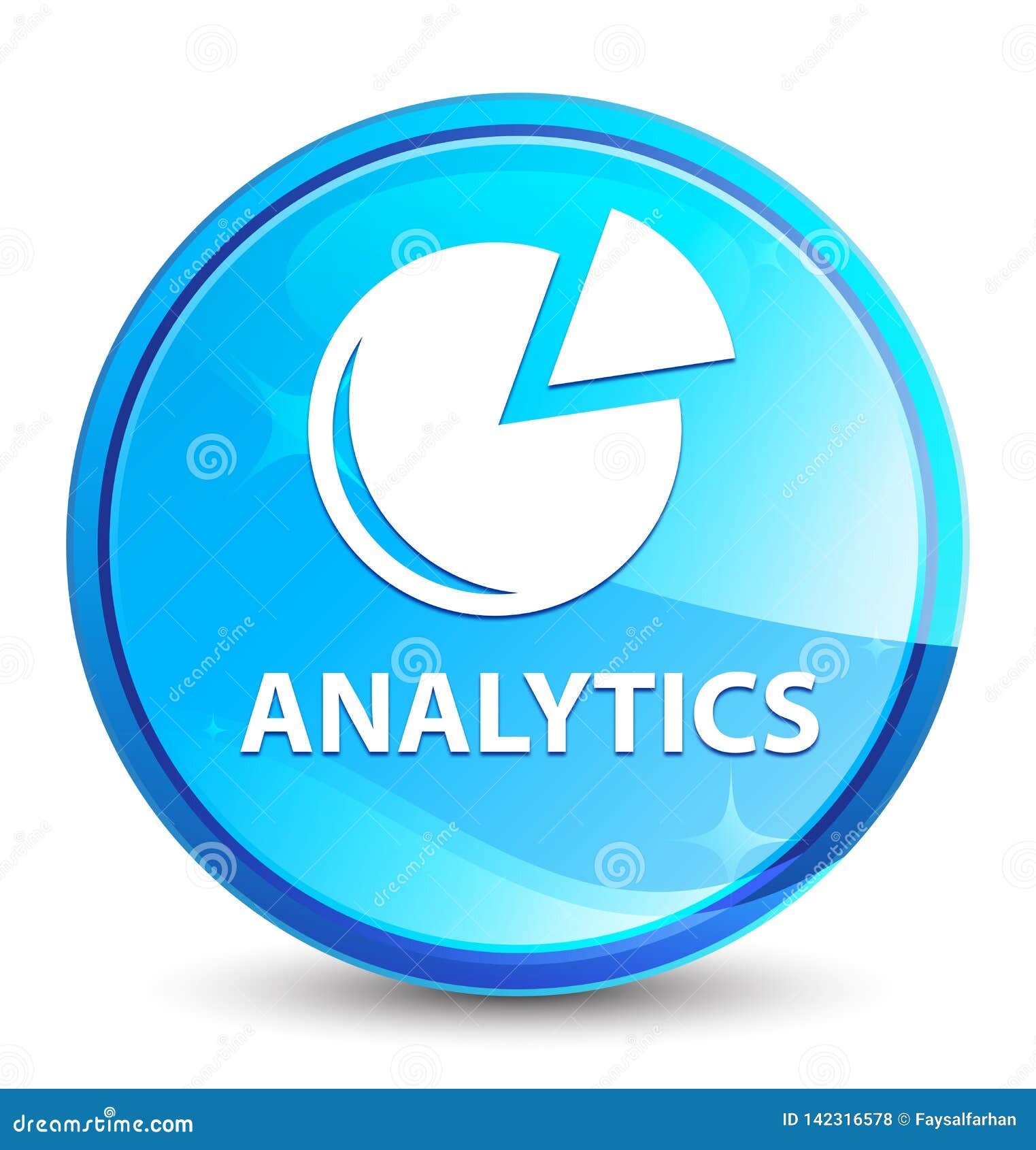 Analytics (graph Icon) Splash Natural Blue Round Button Stock Vector ...