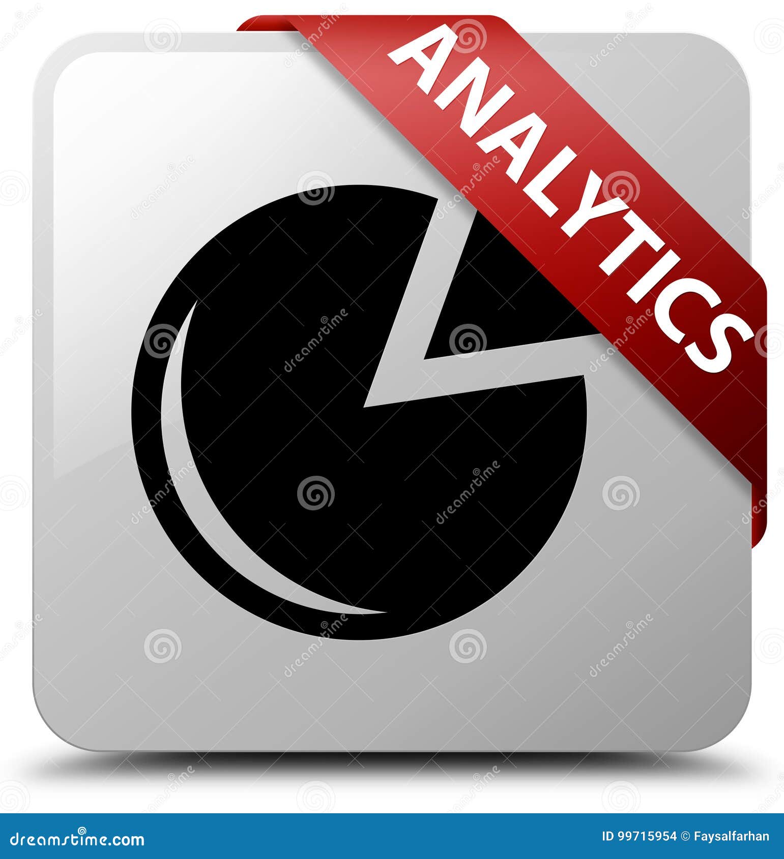 Analytics (graph Icon) White Square Button Red Ribbon in Corner Stock ...