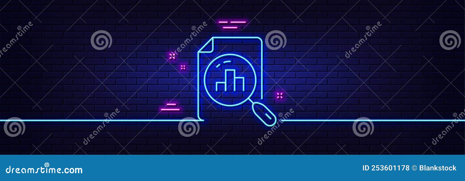 Analytics Graph Line Icon. Column Chart Sign. Neon Light Glow Effect ...