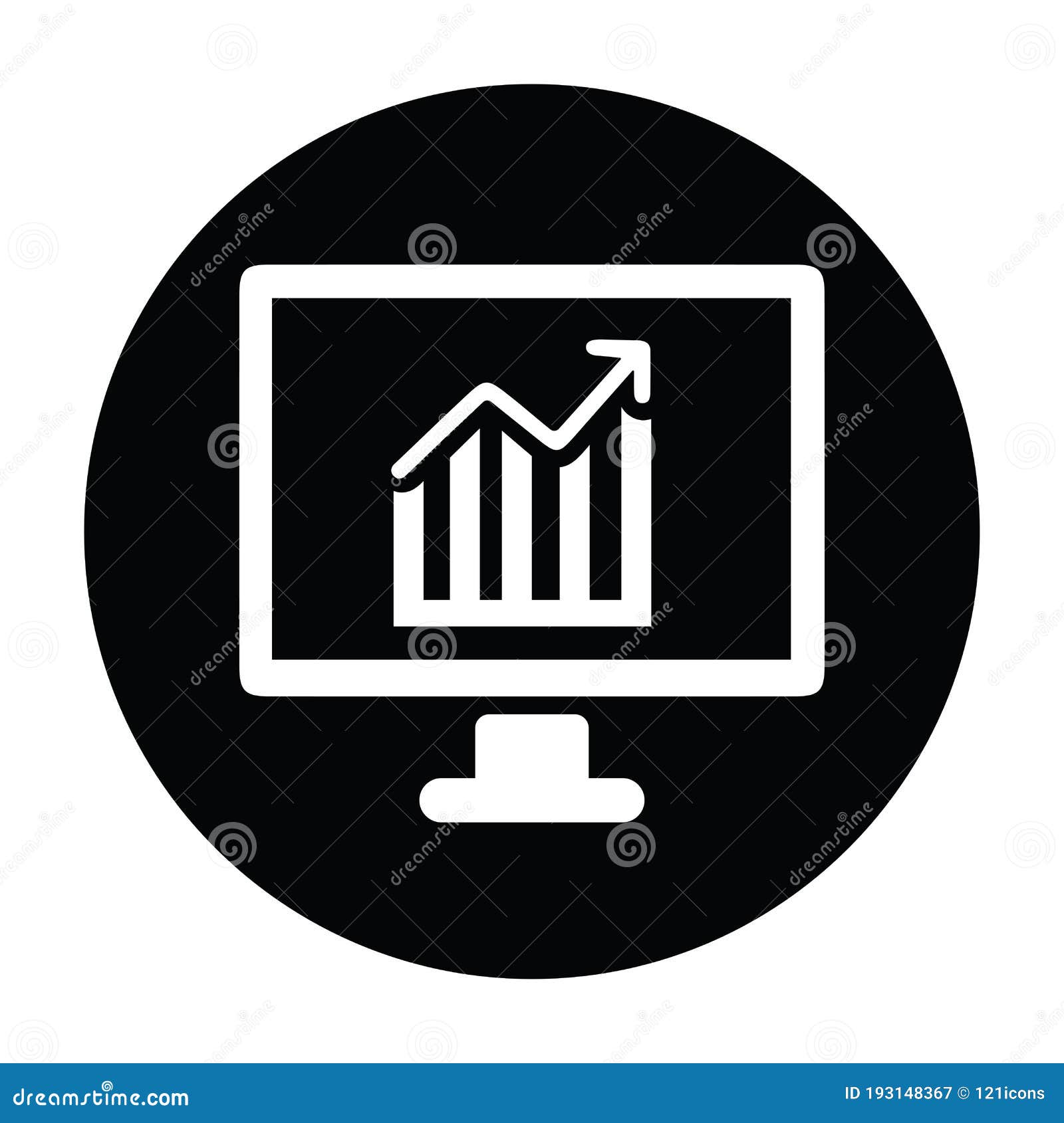 Analytics, Growth Graph Black Icon Stock Vector - Illustration of icon ...