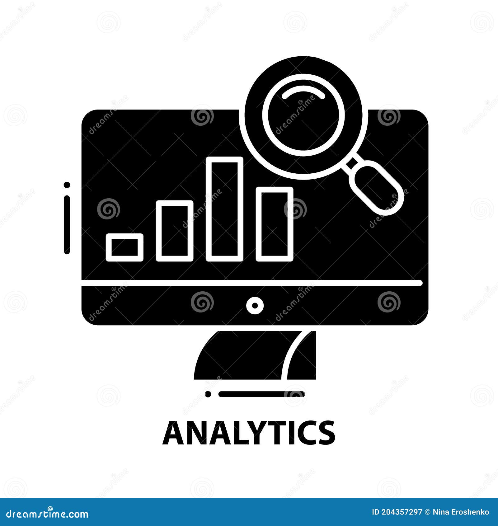 Analytics Icon, Black Vector Sign with Editable Strokes, Concept ...