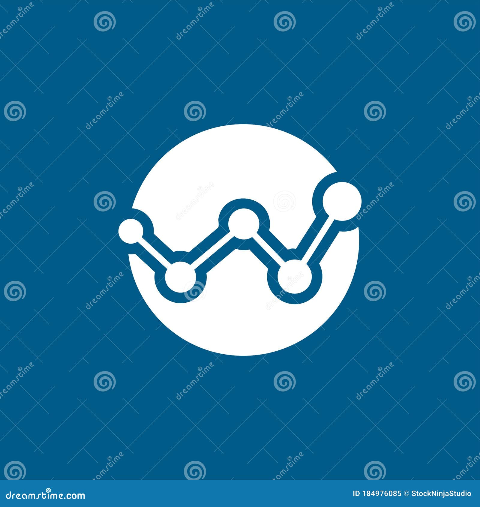 Analytics Icon on Blue Background. Blue Flat Style Vector Illustration ...
