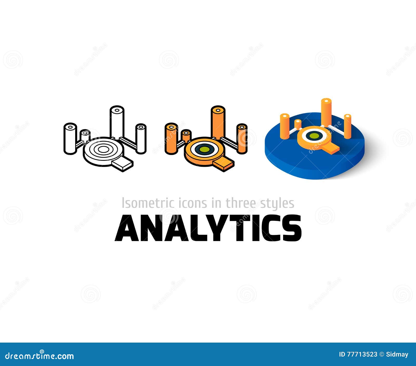 Analytics Icon in Different Style Stock Vector - Illustration of graph ...