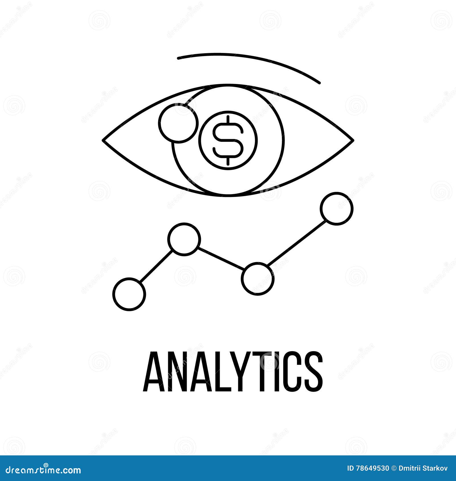 Analytics Icon or Logo Line Art Style. Stock Vector - Illustration of ...