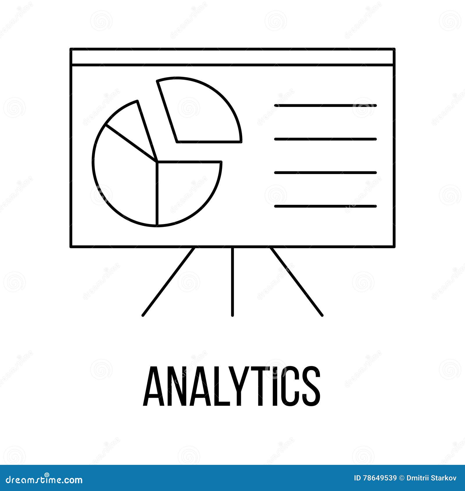 Analytics Icon or Logo Line Art Style. Stock Vector - Illustration of ...