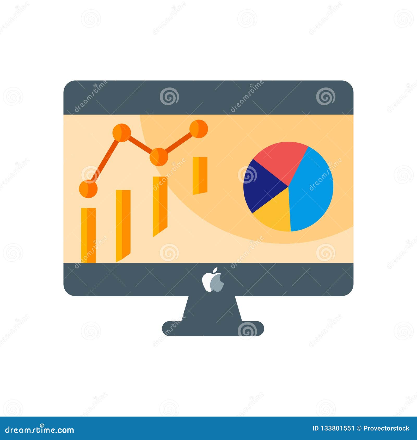 Analytics Icon Vector Sign and Symbol Isolated on White Background ...