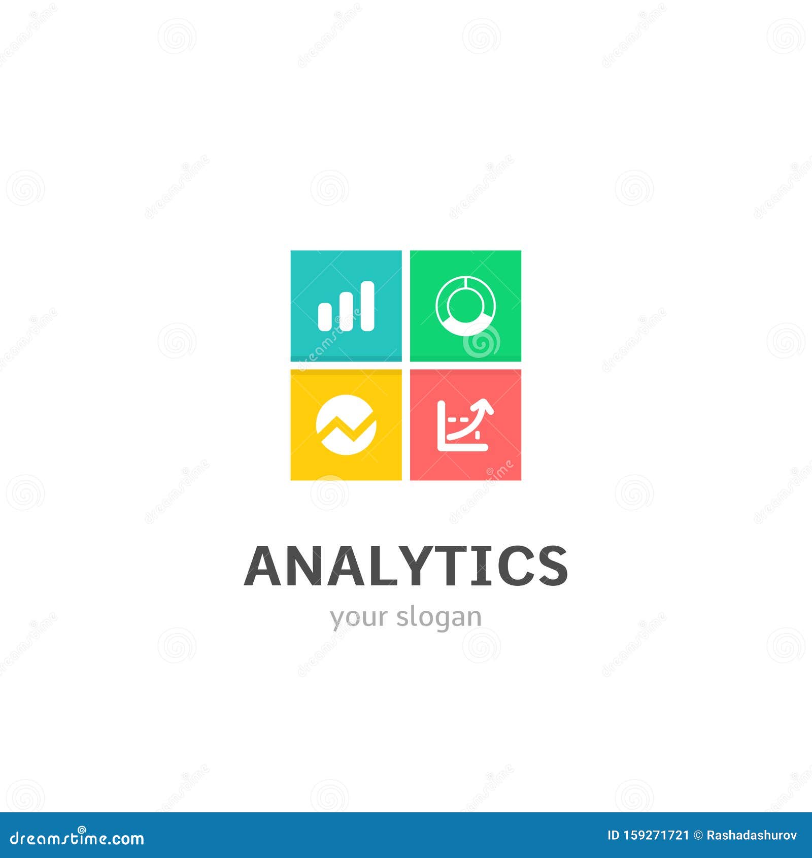 Analytics Icons Flat Style Logo Design Stock Vector - Illustration of ...