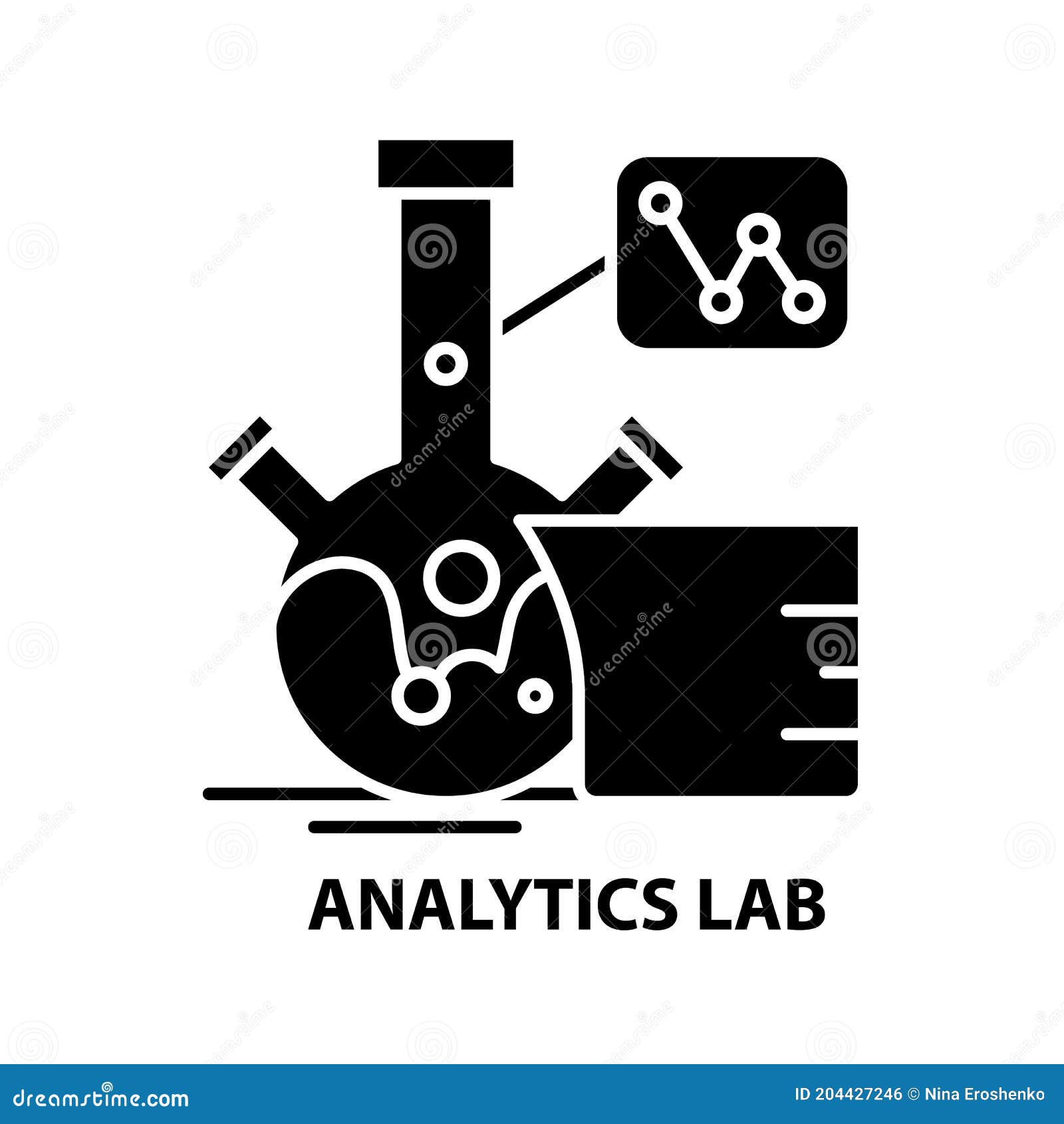 Analytics Lab Icon, Black Vector Sign with Editable Strokes, Concept ...